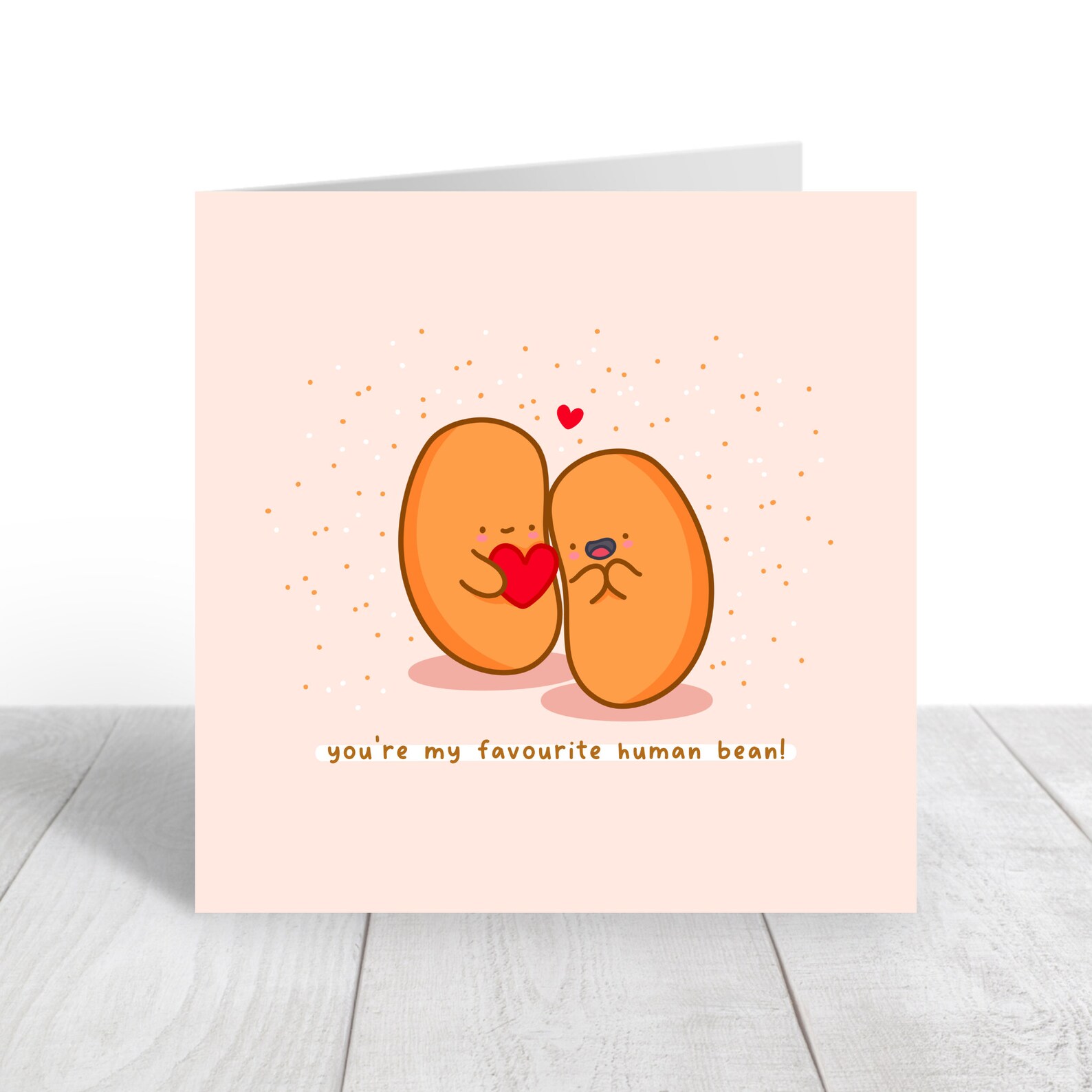 Youre My Favourite Human Bean Punny Card Kawaii Card Food - Etsy UK