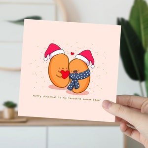 Cute Punny Christmas Card Kawaii Christmas Card, Romantic Christmas ...