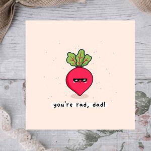 Happy Fathers Day Card You're Rad, Dad, Punny Father's Day Card, Kawaii ...