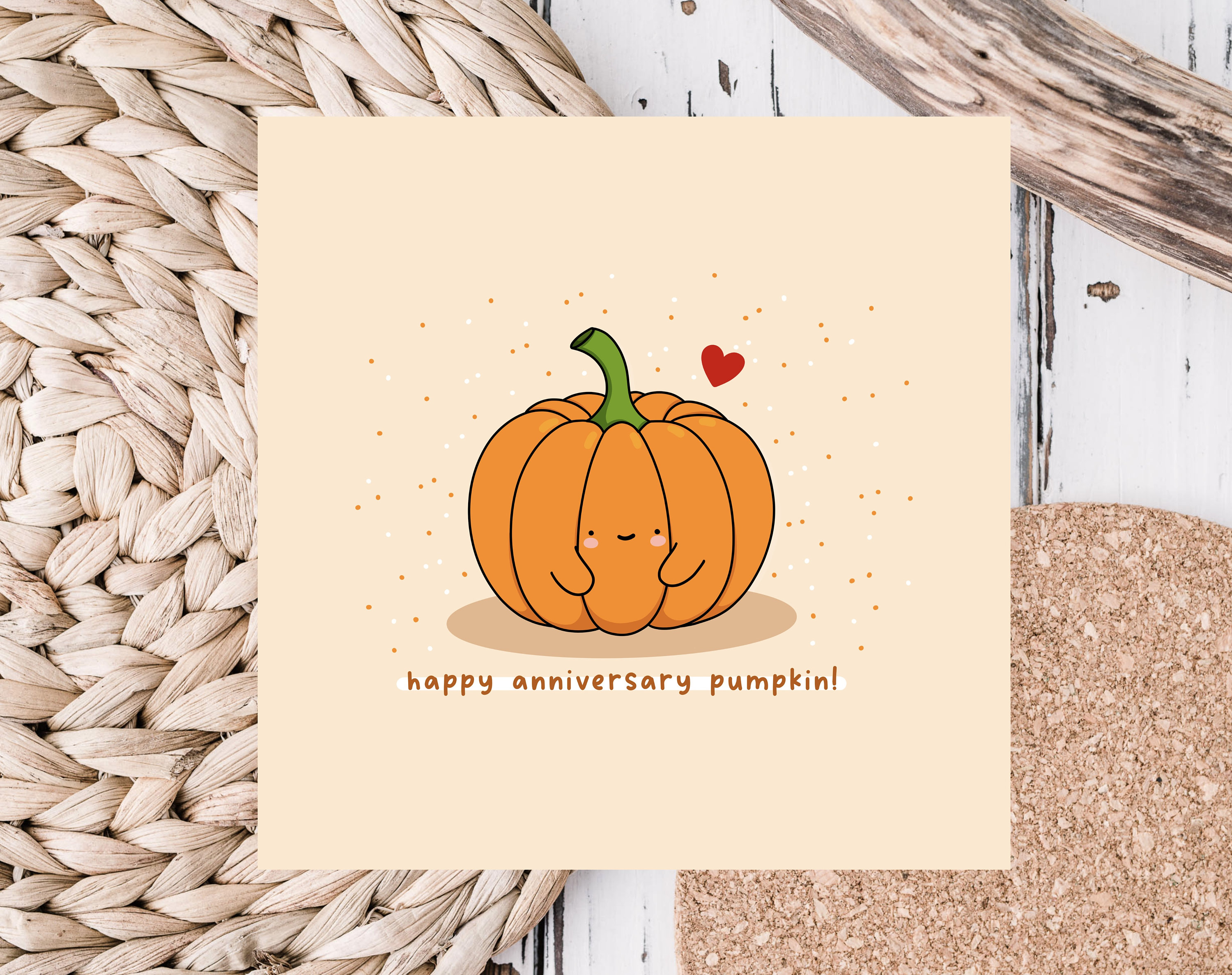 Happy Anniversary Pumpkin Card Pumpkin Anniversary Card - Etsy