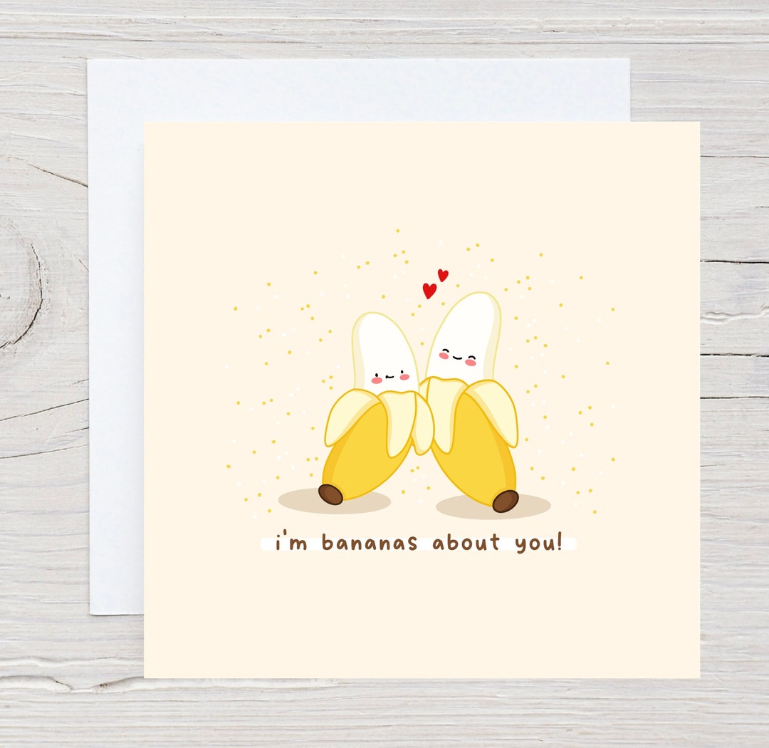 Cute Anniversary Card - Bananas About You, Valentines Card, Anniversary ...
