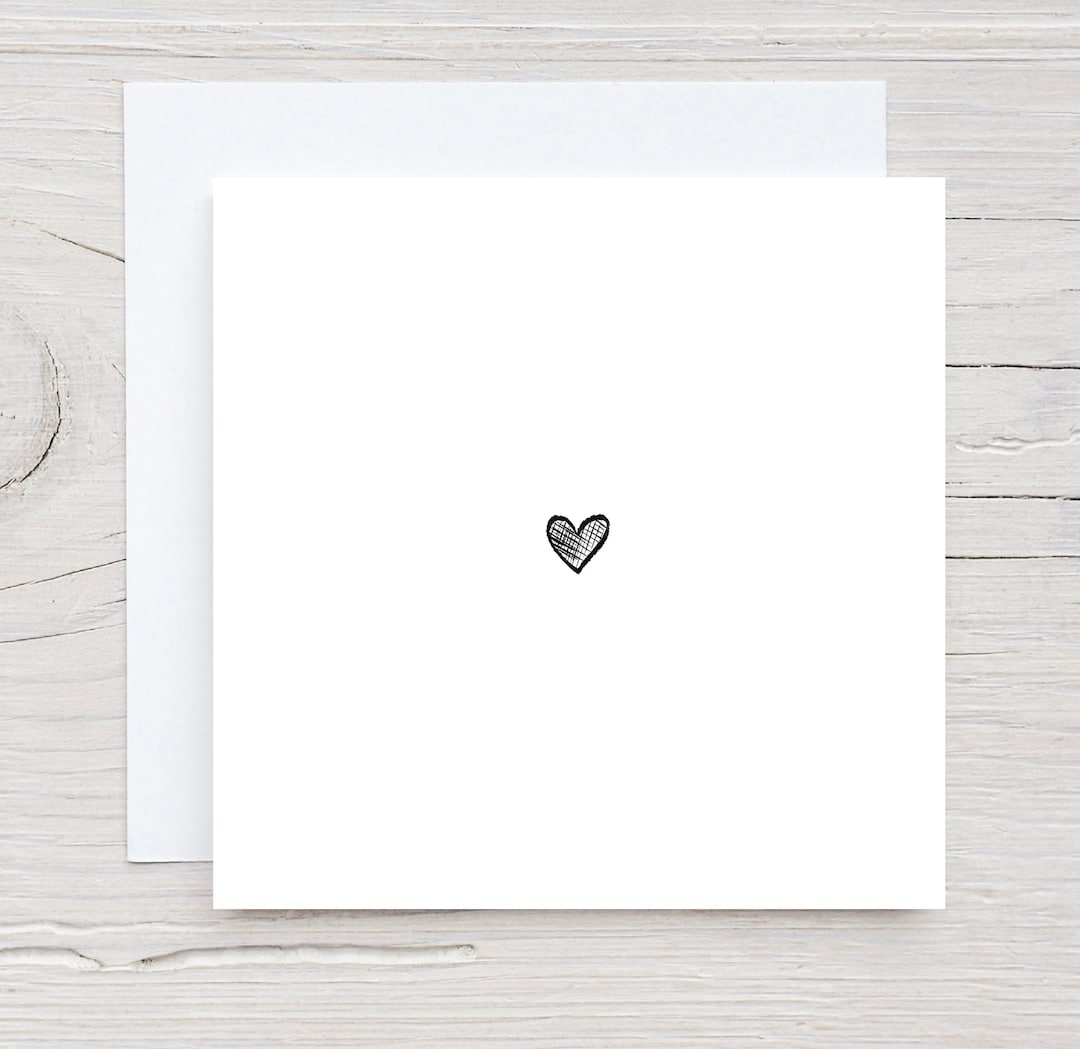 Cute Heart Card - Small Heart, Heart Outline, Valentines Card, Tiny ...