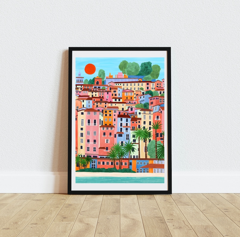 Menton France Art Print: French Riviera Travel Poster - Etsy