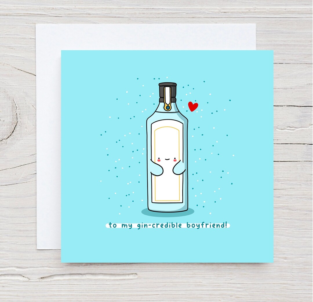 Card for Boyfriend - Boyfriend Birthday Card, Gin Birthday Card, Gin ...