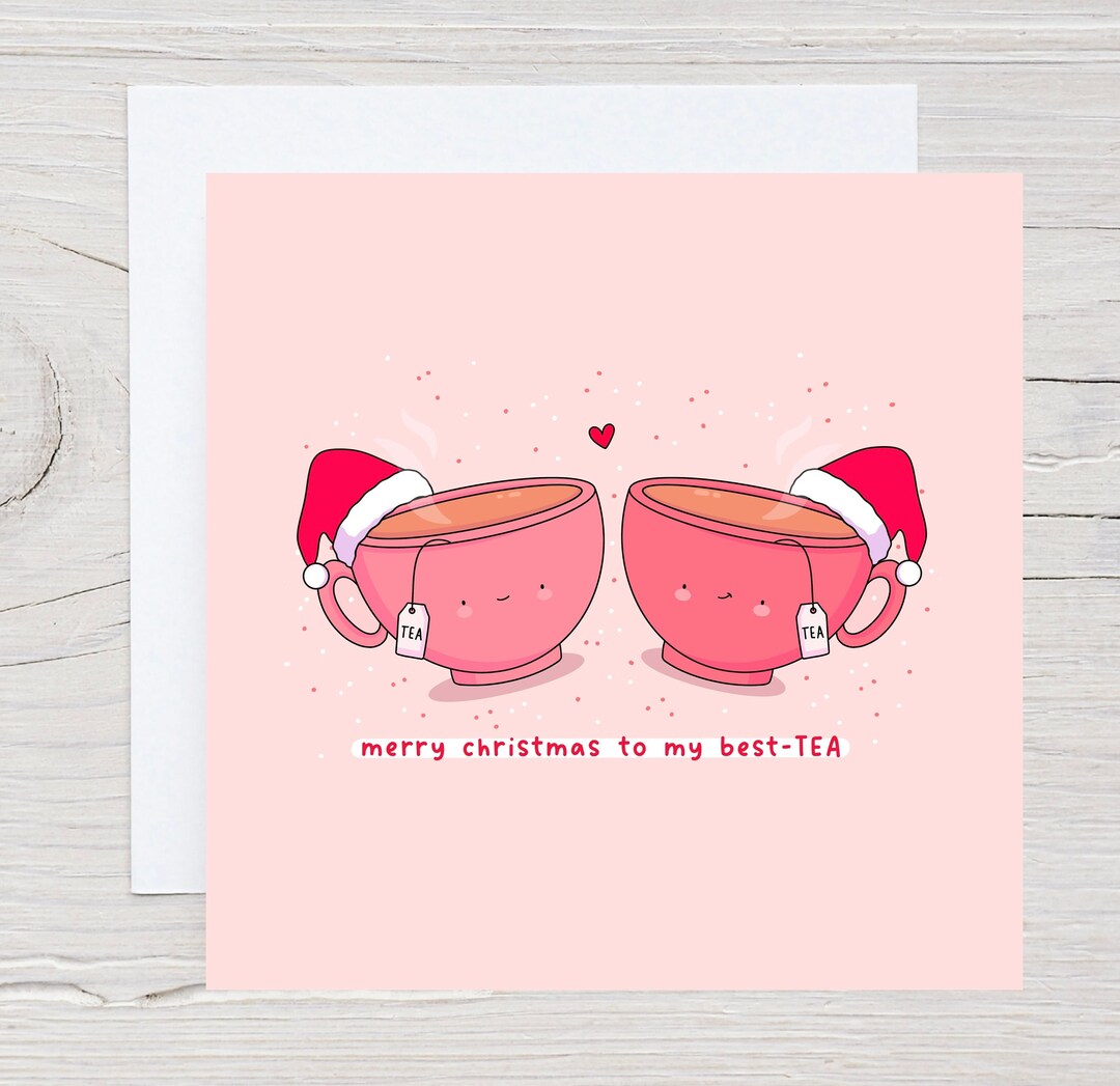 Cute Christmas Card Best Friend Christmas Card, Kawaii Christmas Card ...
