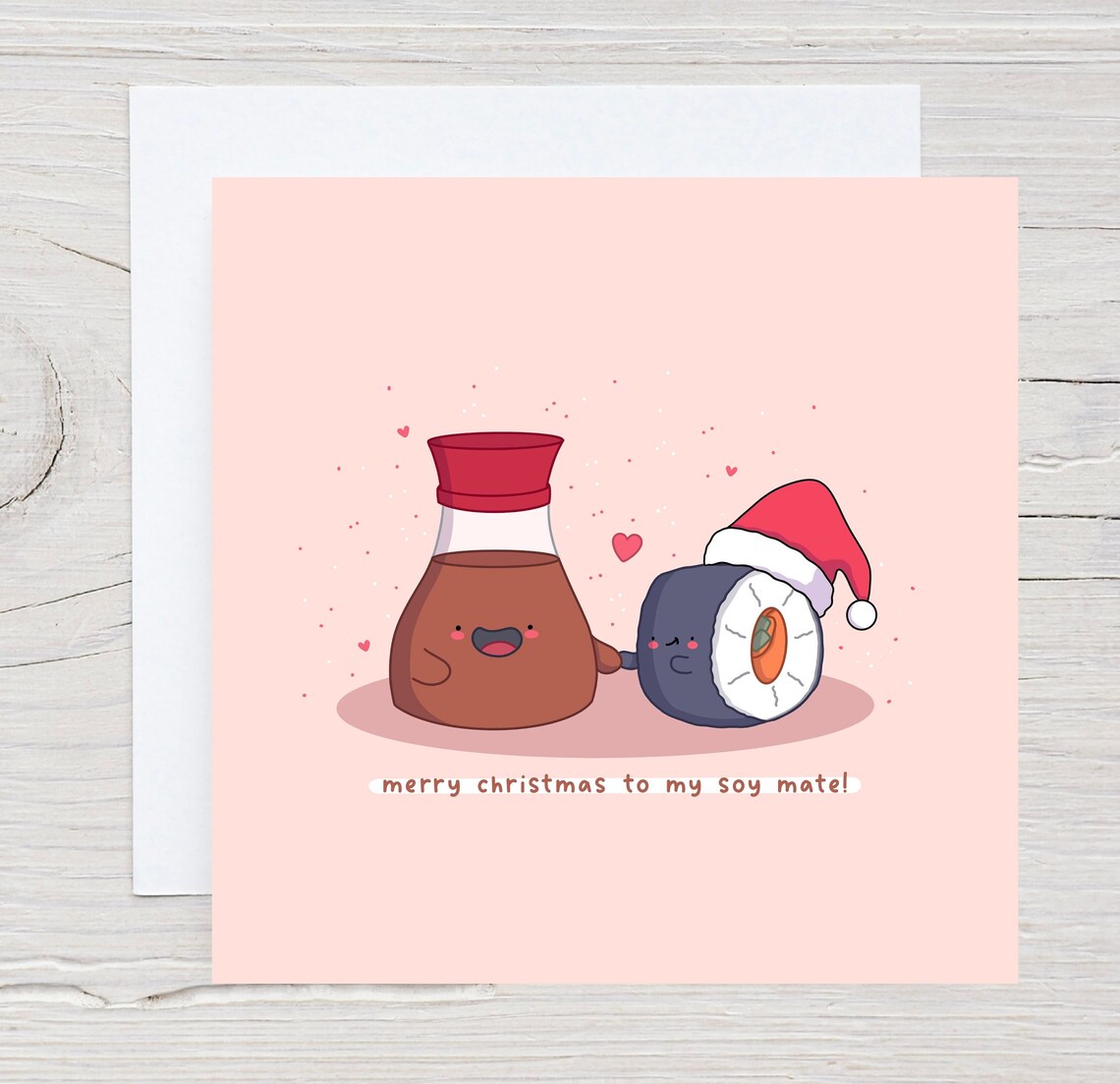 Cute Christmas Card Kawaii Christmas Card Sushi Christmas - Etsy UK