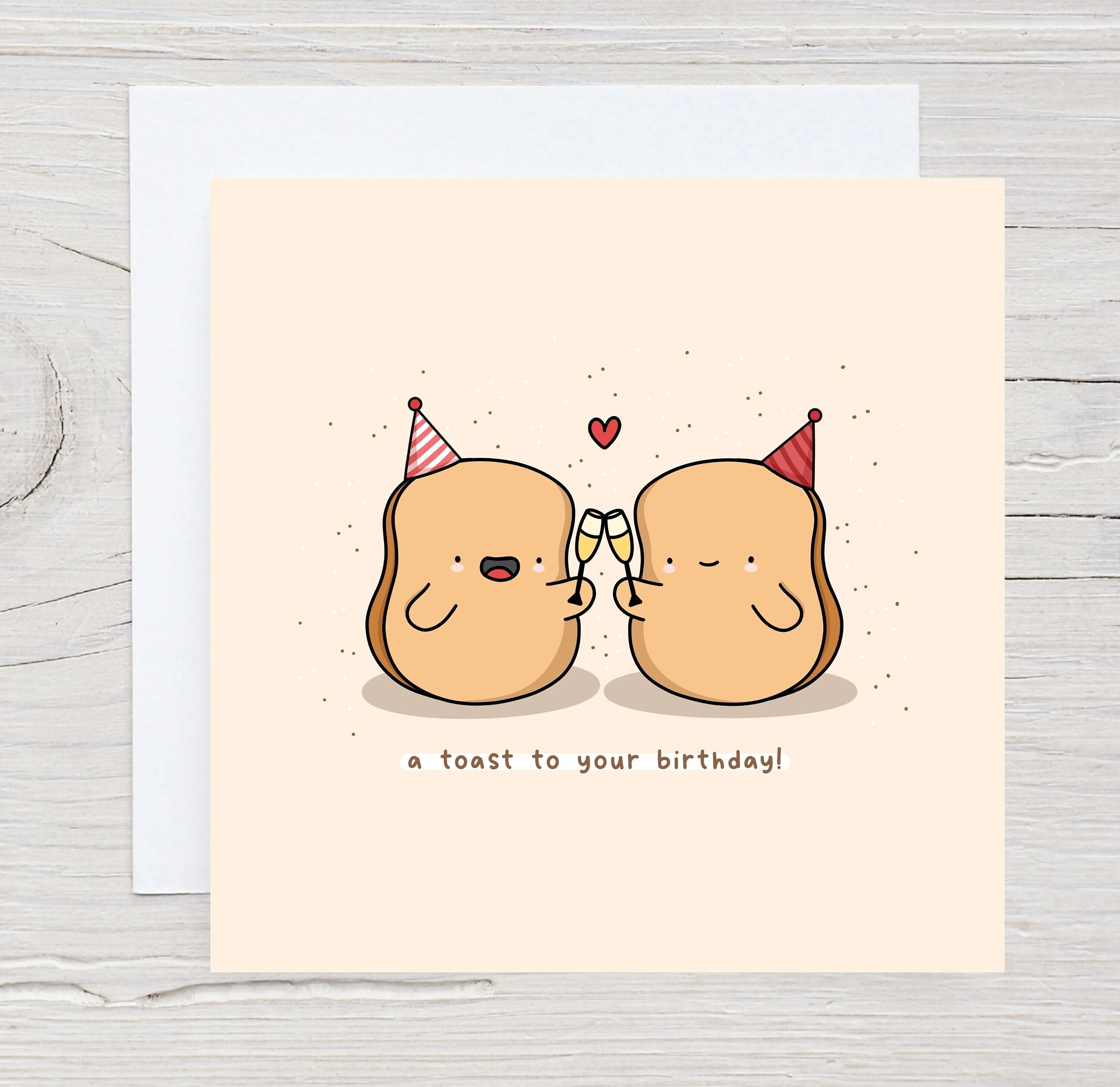 A Toast to Your Birthday Funny Birthday Card Food Pun Card - Etsy