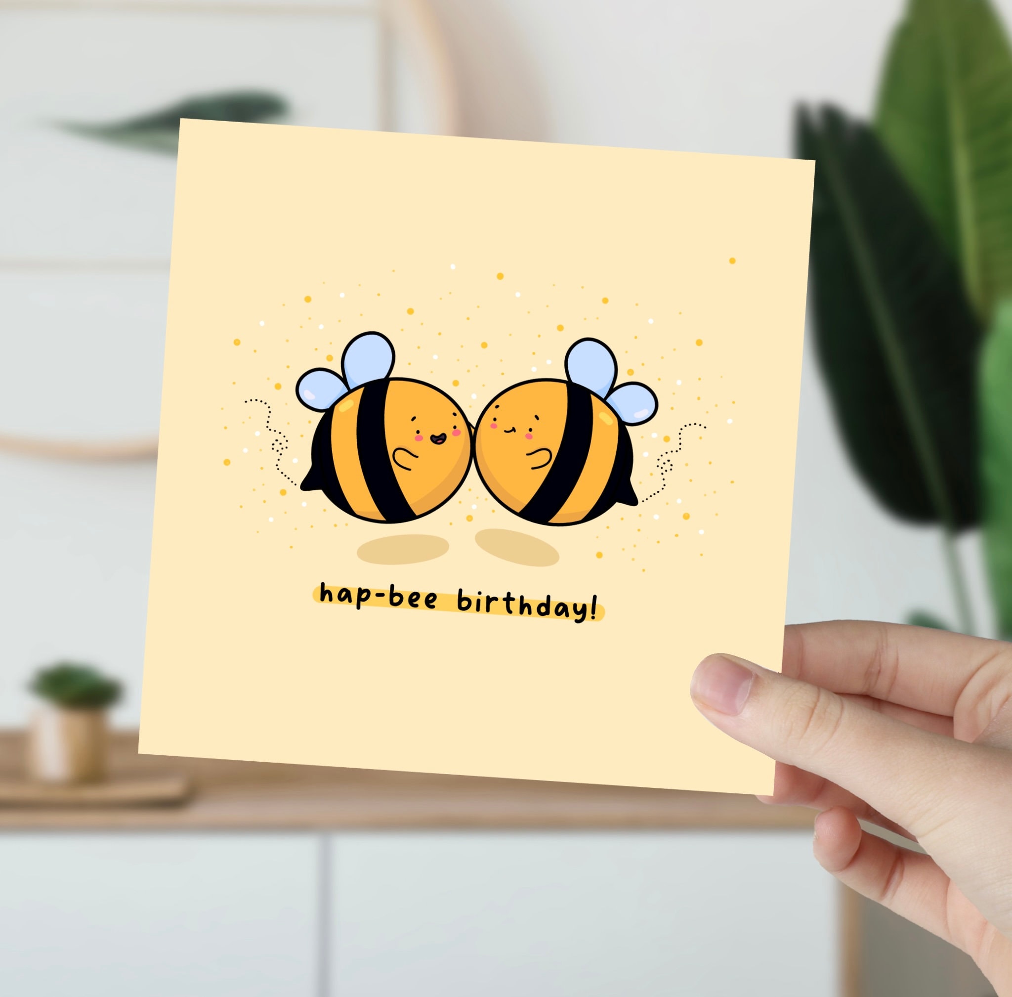 Bee Birthday Card Happy Birthday Kawaii Bee Card Cute Bee | Etsy