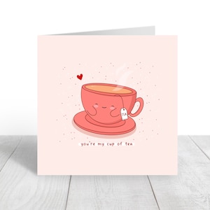Cute Tea Pun Card - Kawaii Valentines Card, Funny Pun Anniversary Card ...