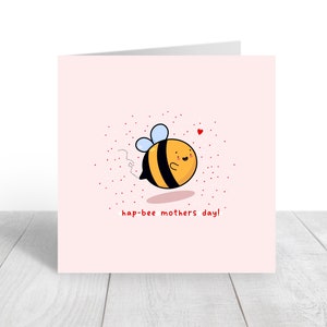 Bee Mother’s Day Card - Kawaii Bee Card, Cute Kawaii Card, Hap-bee ...