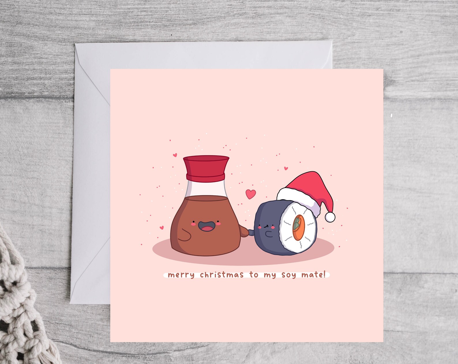 Cute Christmas Card Kawaii Christmas Card Sushi Christmas - Etsy UK