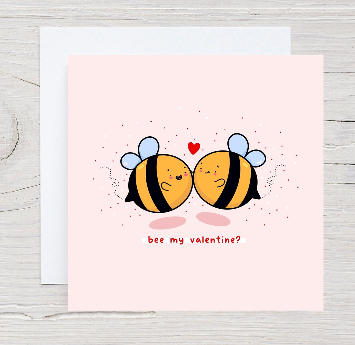 Bumble Bee Valentine's Day Card: Kawaii Love Card - Etsy