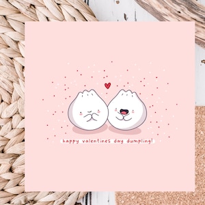 Dim Sum Pun Card - Dumpling Valentines Card, Punny Valentines, Kawaii ...