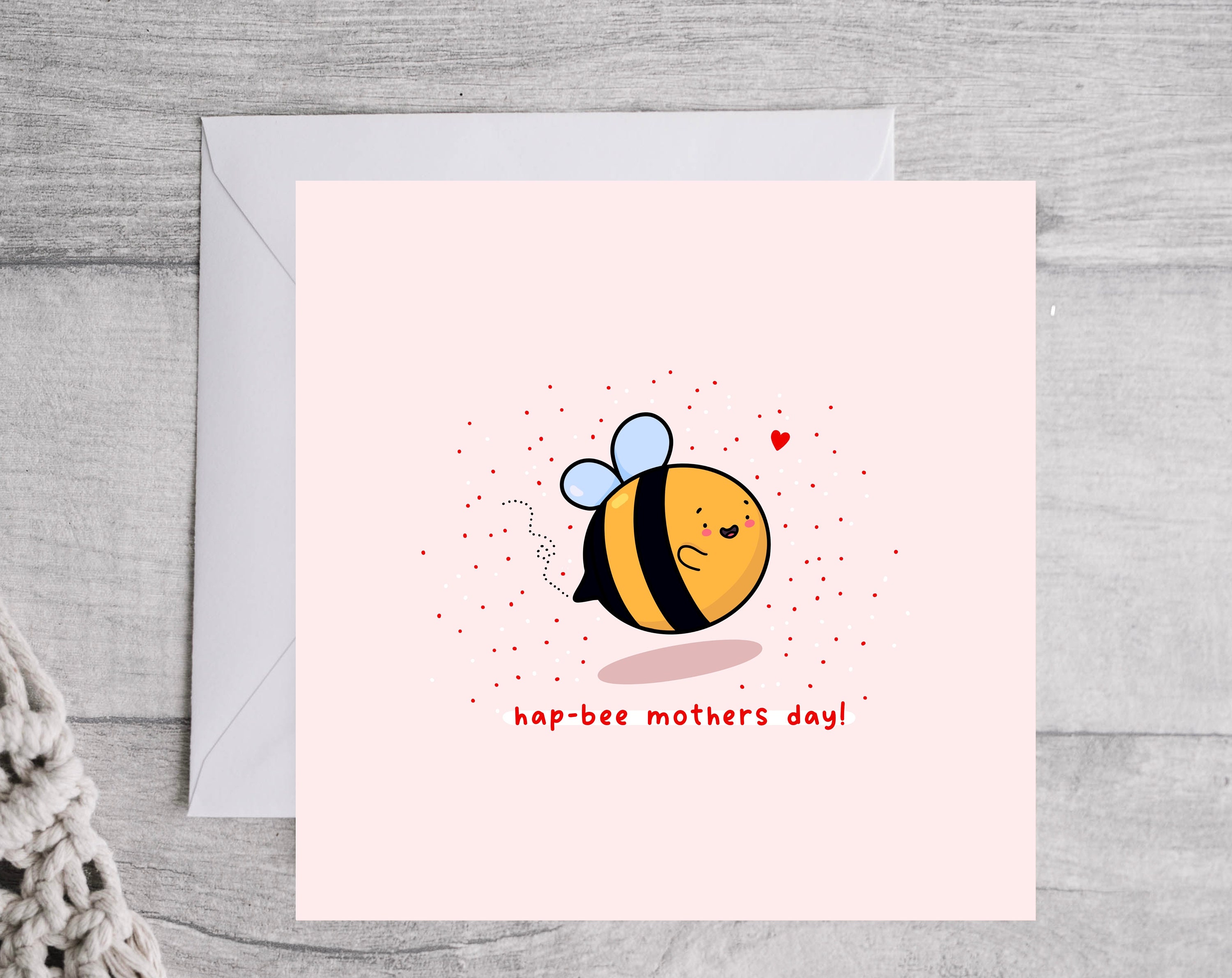 Bee Mother’s Day Card - Kawaii Bee Card, Cute Kawaii Card, Hap-bee ...