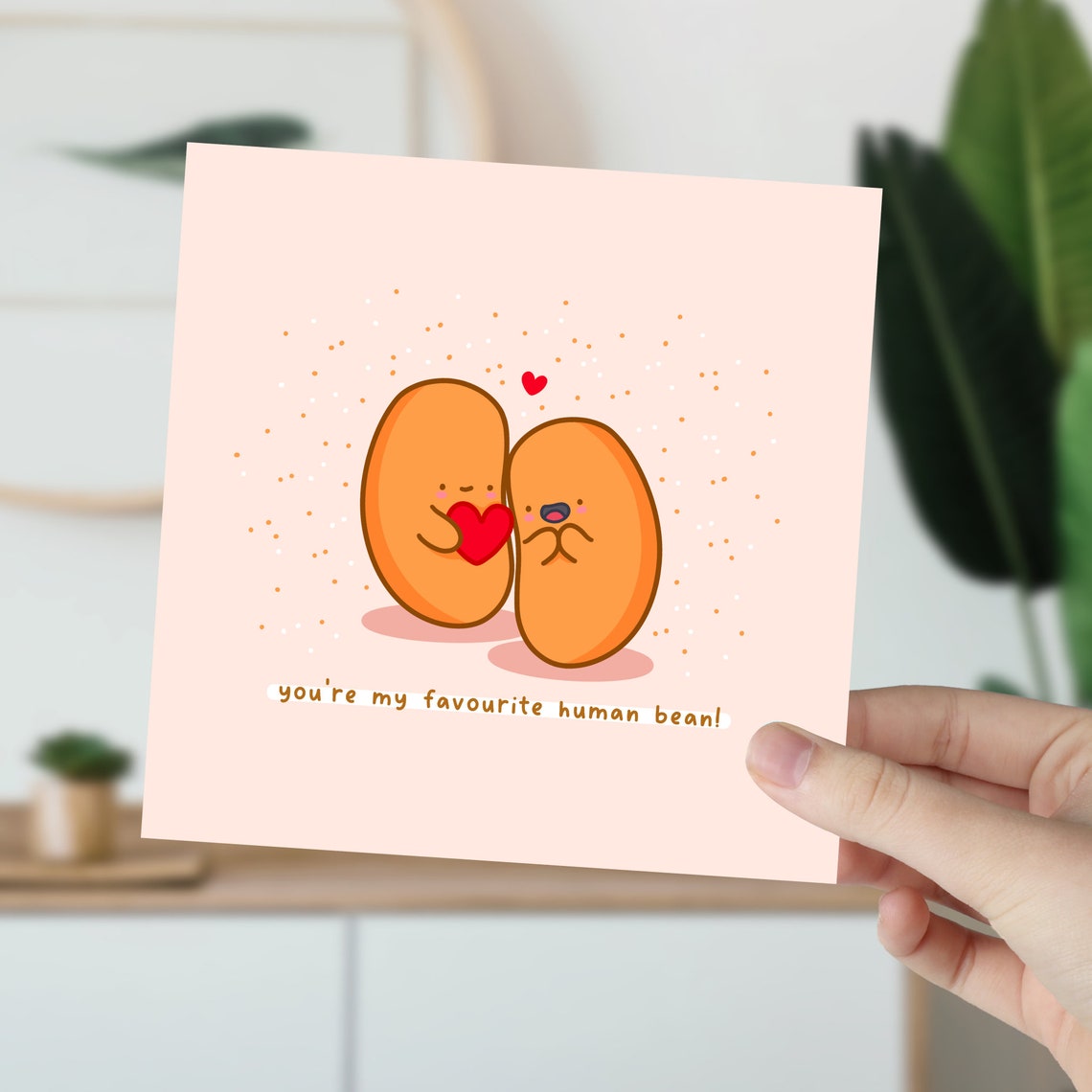 Youre My Favourite Human Bean Punny Card Kawaii Card Food - Etsy UK