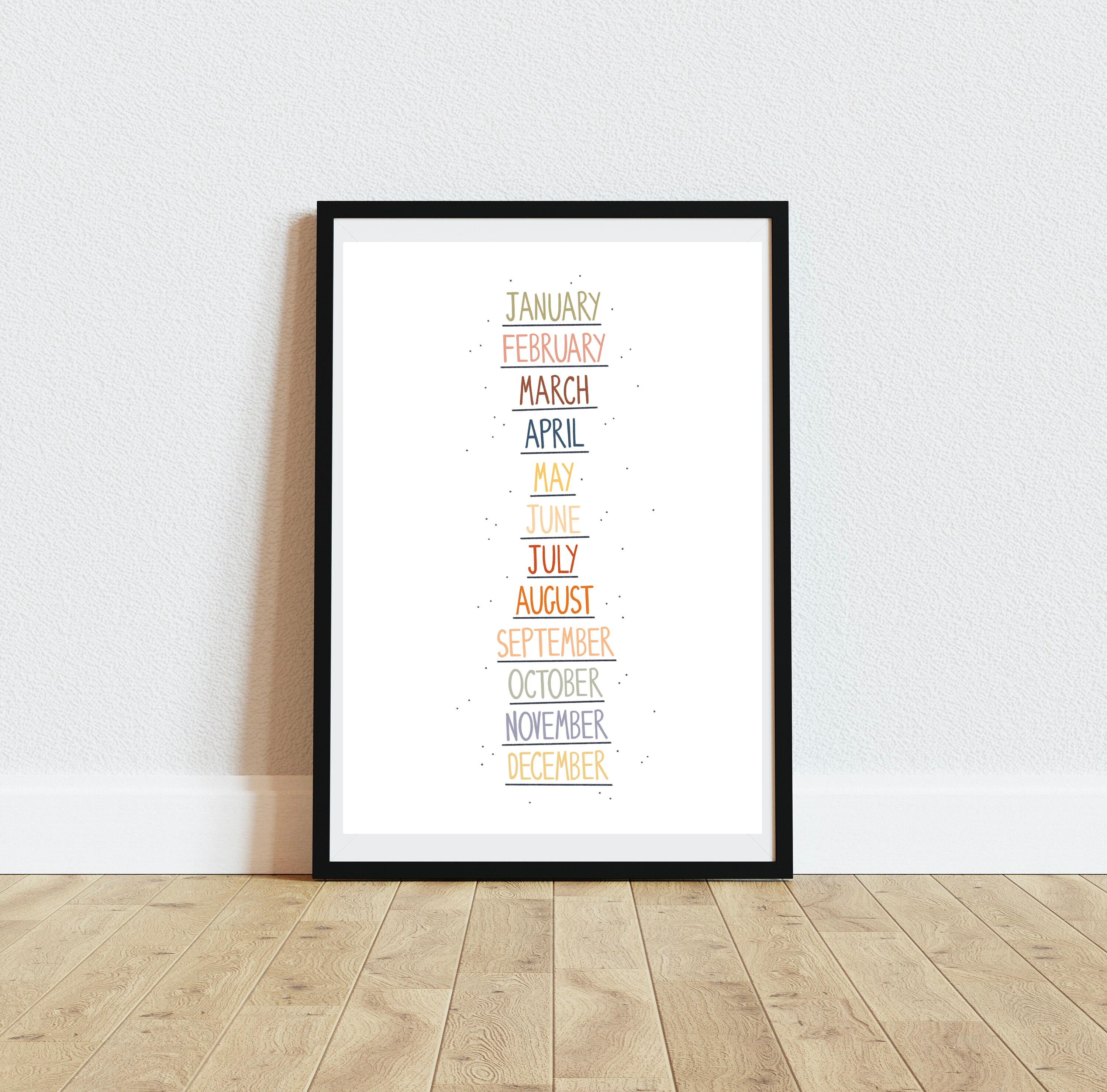 Months of the Year Poster Nursery Print Educational Poster - Etsy UK