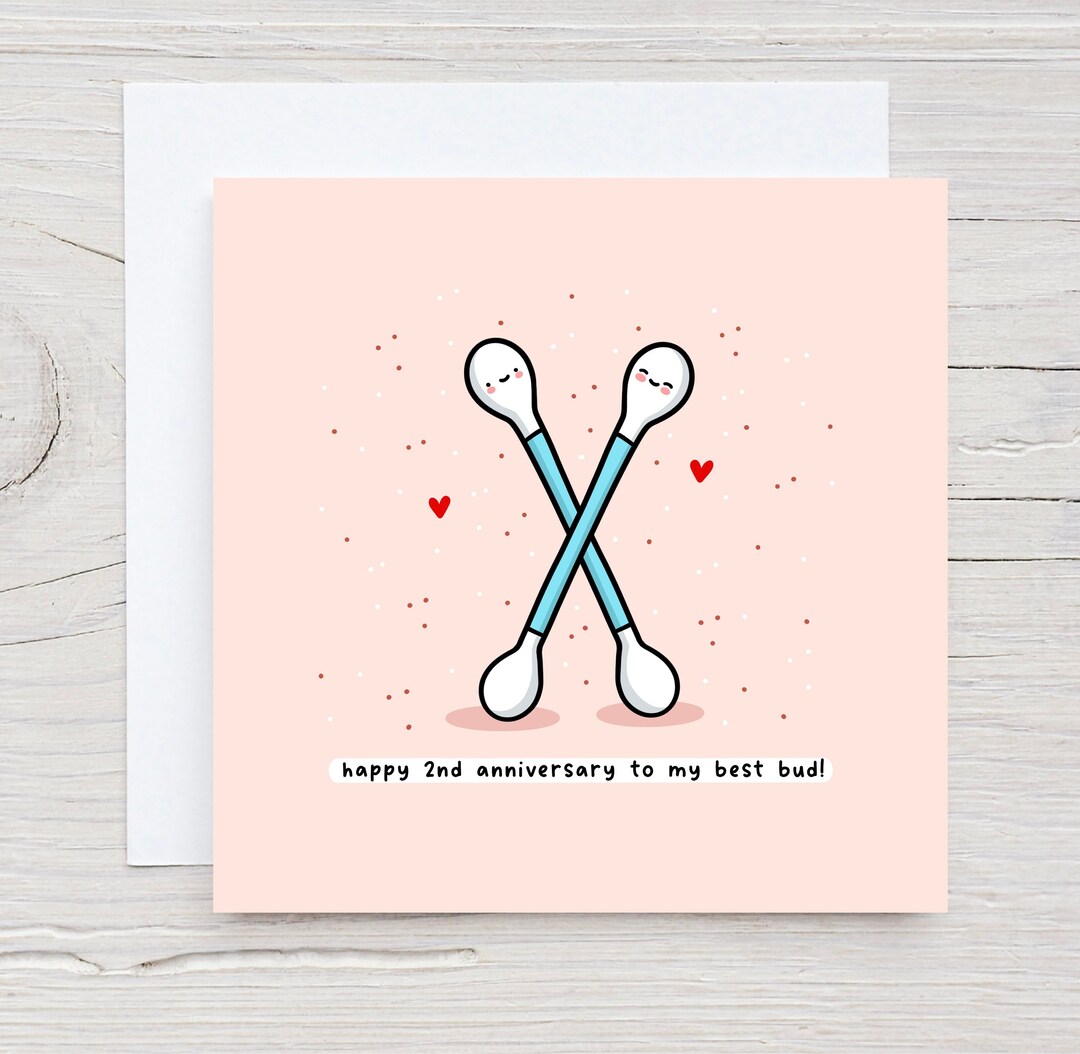 Happy 2nd Anniversary Card Cotton Anniversary, 2nd Anniversary, Best ...