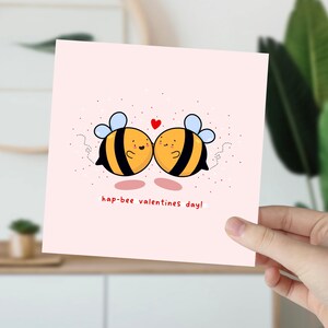 Bumble Bee Valentines Day Card - Kawaii Love Card, Pink Valentines Card ...