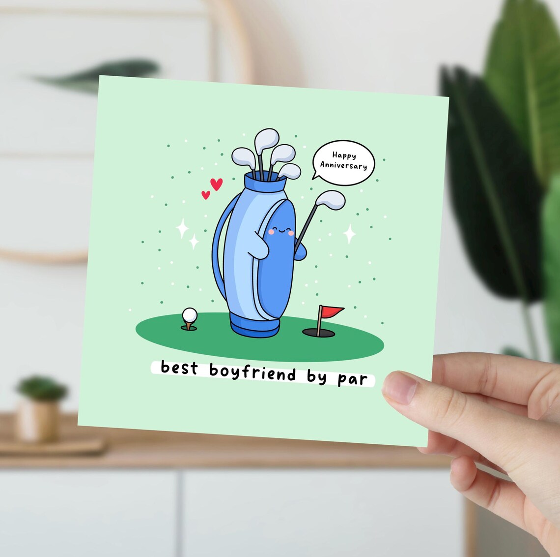 Funny Golf Anniversary Card for Boyfriend: Kawaii Pun Theme - Etsy