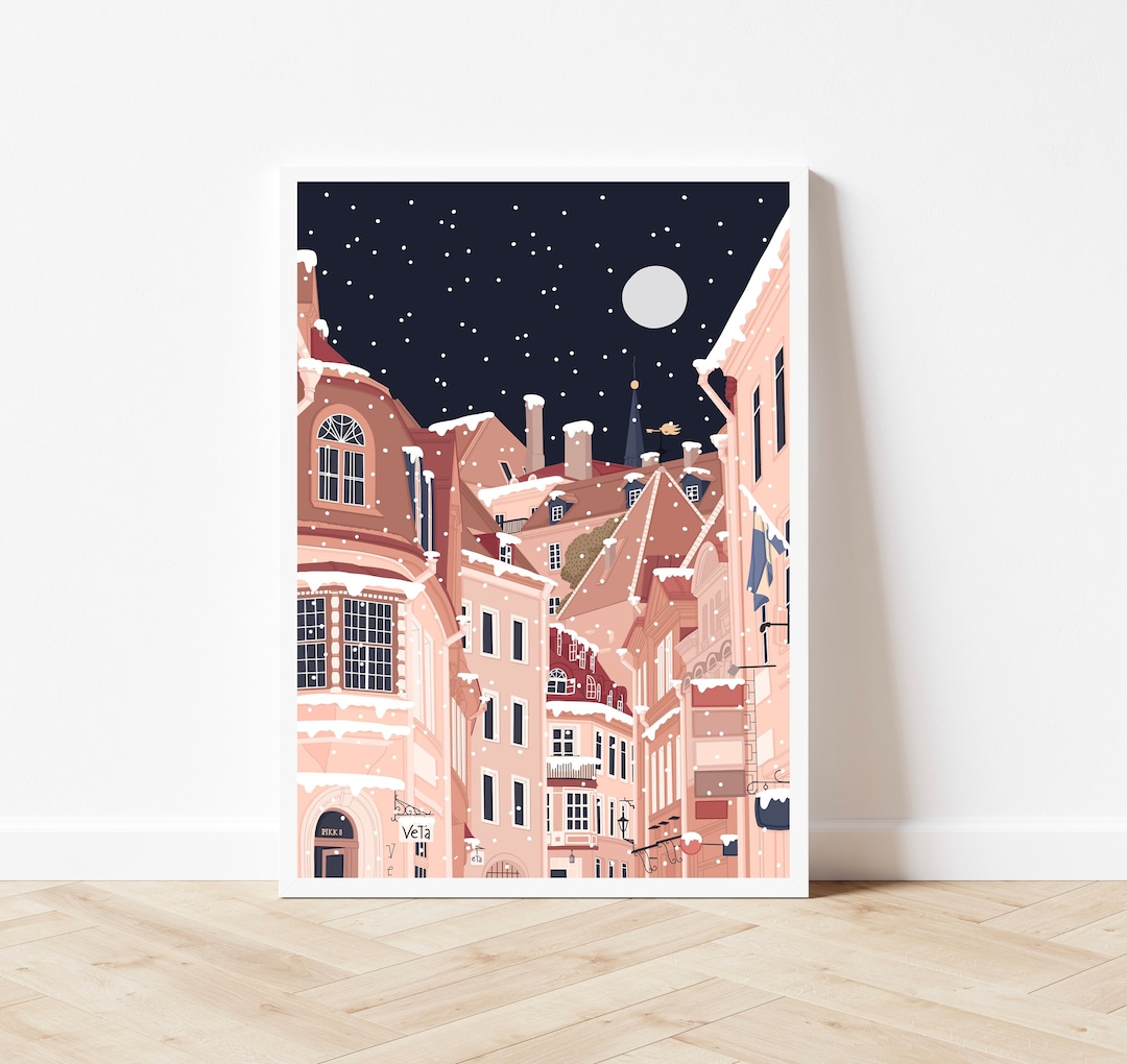 Tallinn Estonia Art Print - Wintery Snowy Scene, Estonia Art Print, Tallinn Art Print - Etsy France