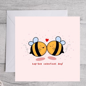 Bumble Bee Valentines Day Card - Kawaii Love Card, Pink Valentines Card ...