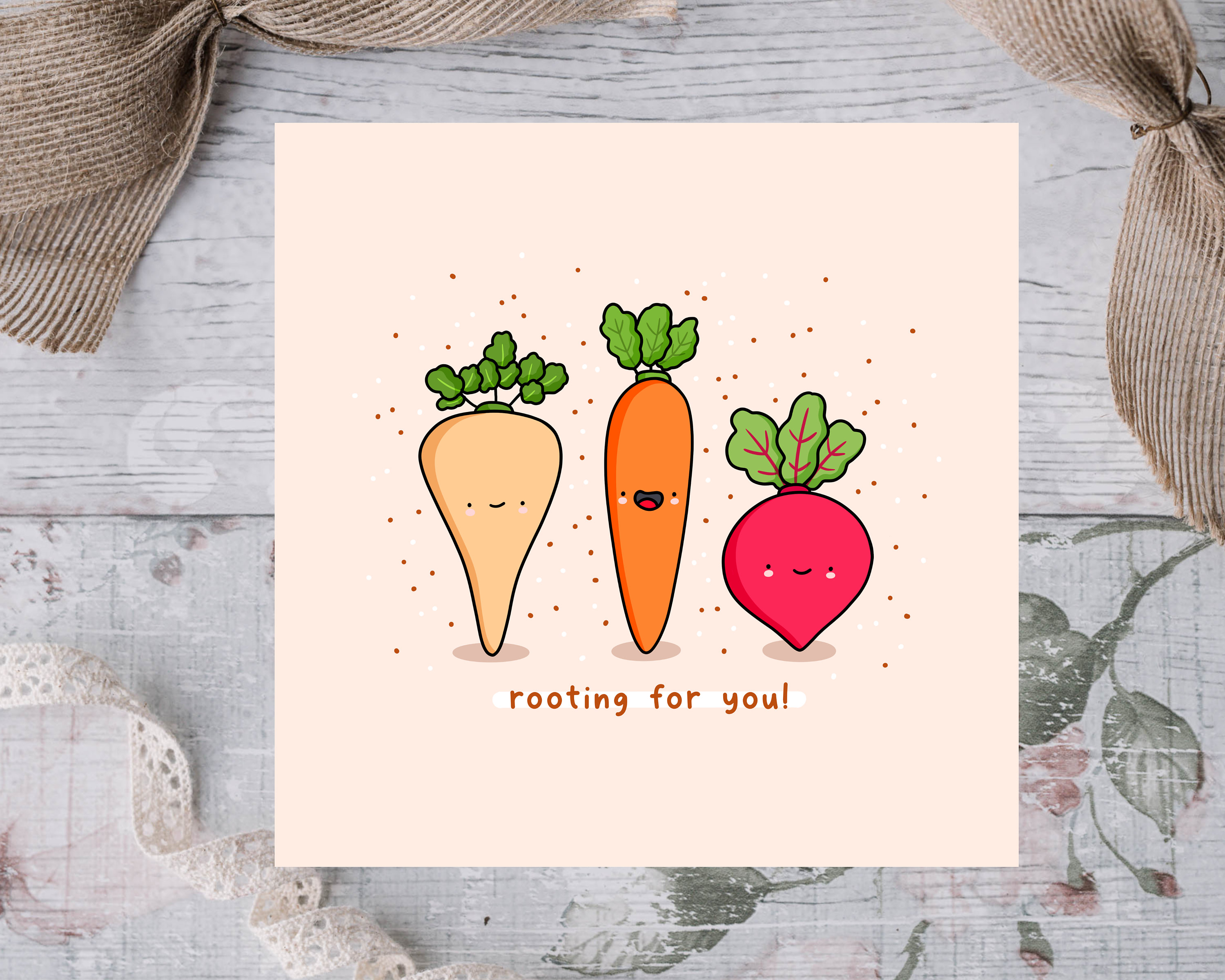 Rooting for You Good Luck Card Food Pun Card - Etsy