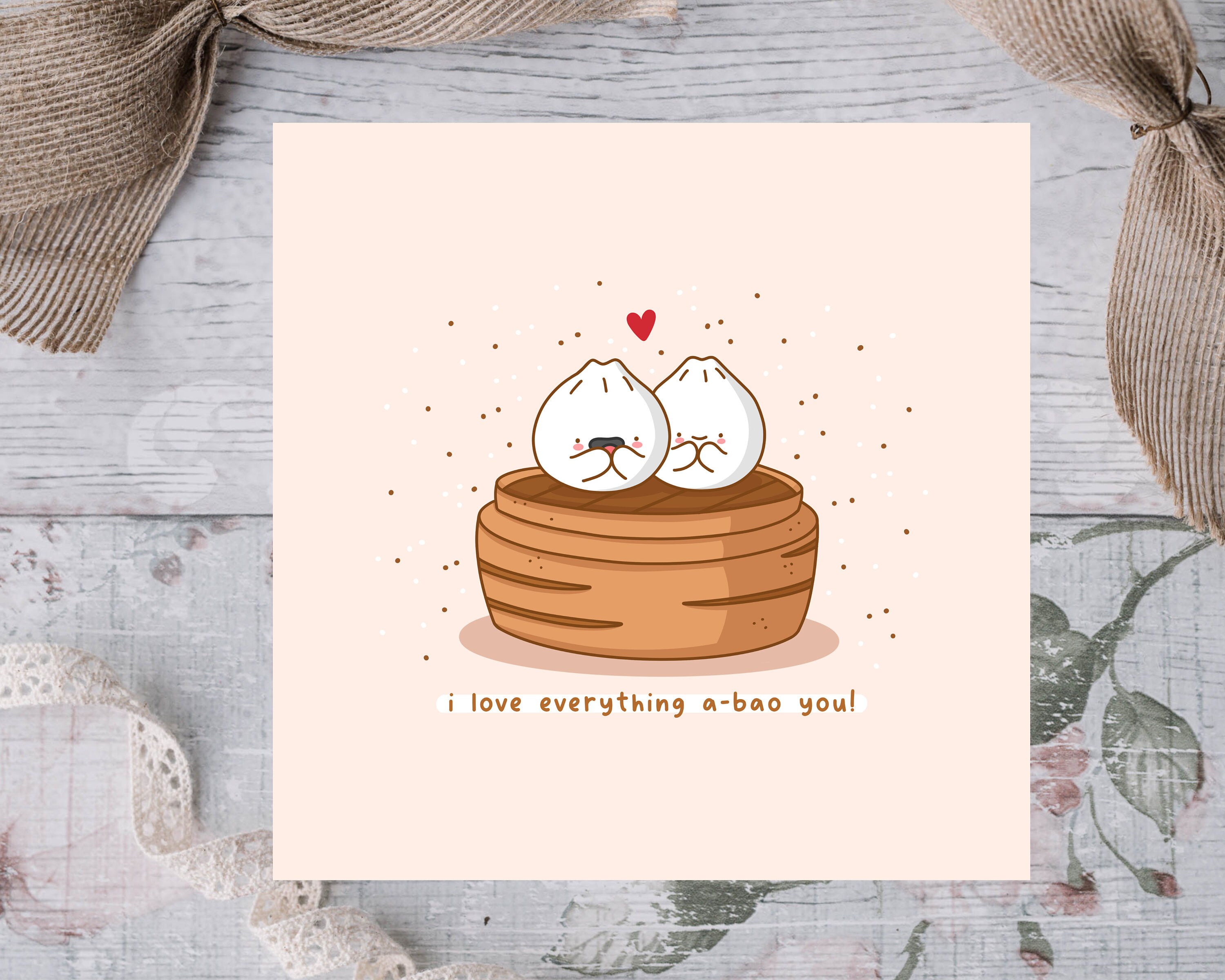 Cute Dumpling Card Bao Pun Card Food Pun Anniversary Card - Etsy