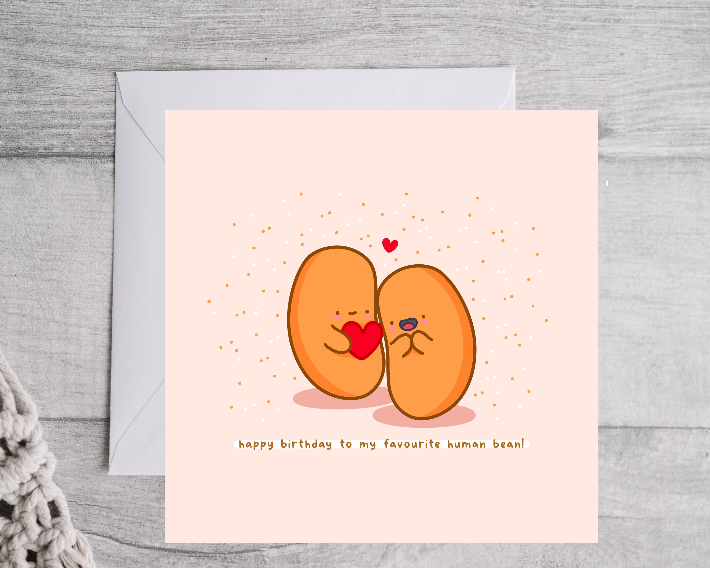 Favourite Human Bean Punny Card Happy Birthday to My | Etsy