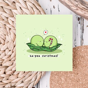 Kawaii Christmas Card: Punny Pea Design - Etsy