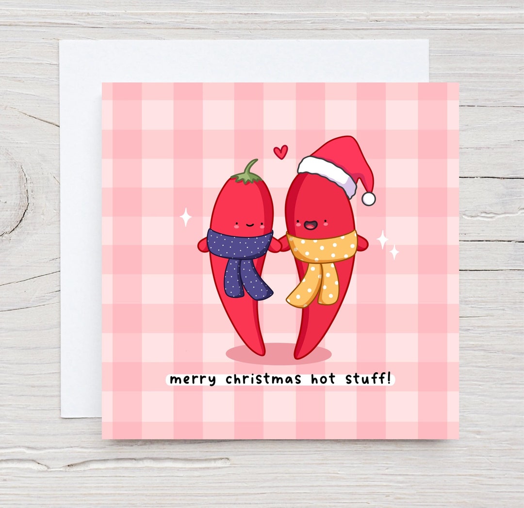 Cute Christmas Card Kawaii Christmas Card, Romantic Christmas Card ...