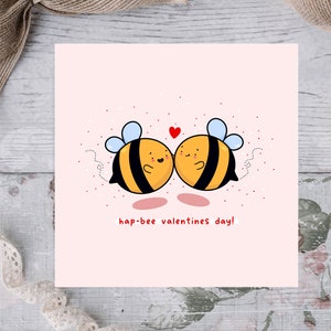 Bumble Bee Valentines Day Card Kawaii Love Card, Pink Valentines Card ...