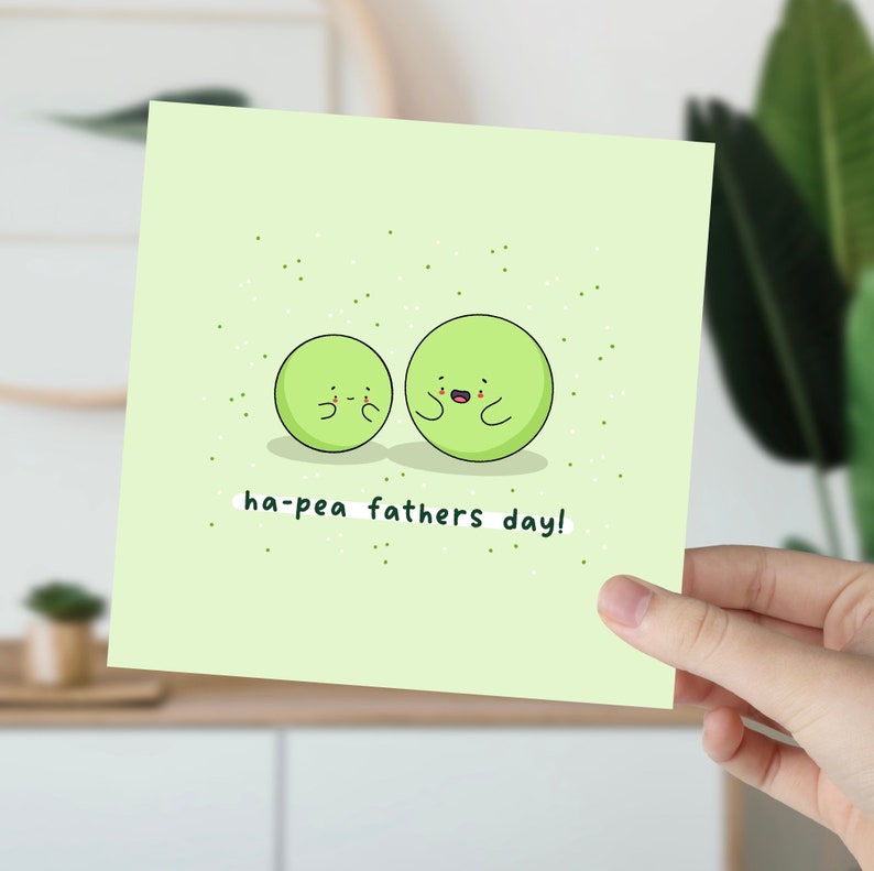 Punny Kawaii Father's Day Card: Hap-pea Card for Dad - Etsy