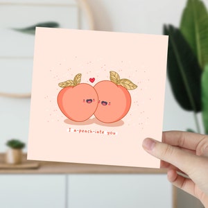 Cute Peach Love Card, Kawaii Love Card, Peach Pun Love Card, Funny Card ...