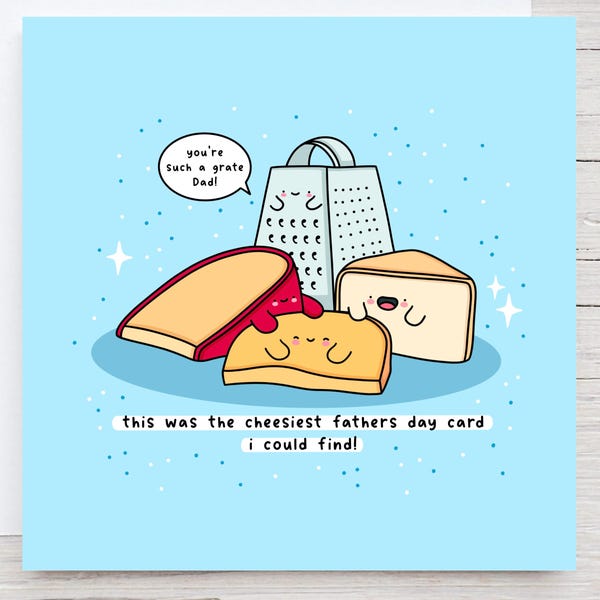 Cheese Pun Card Dad - Etsy UK