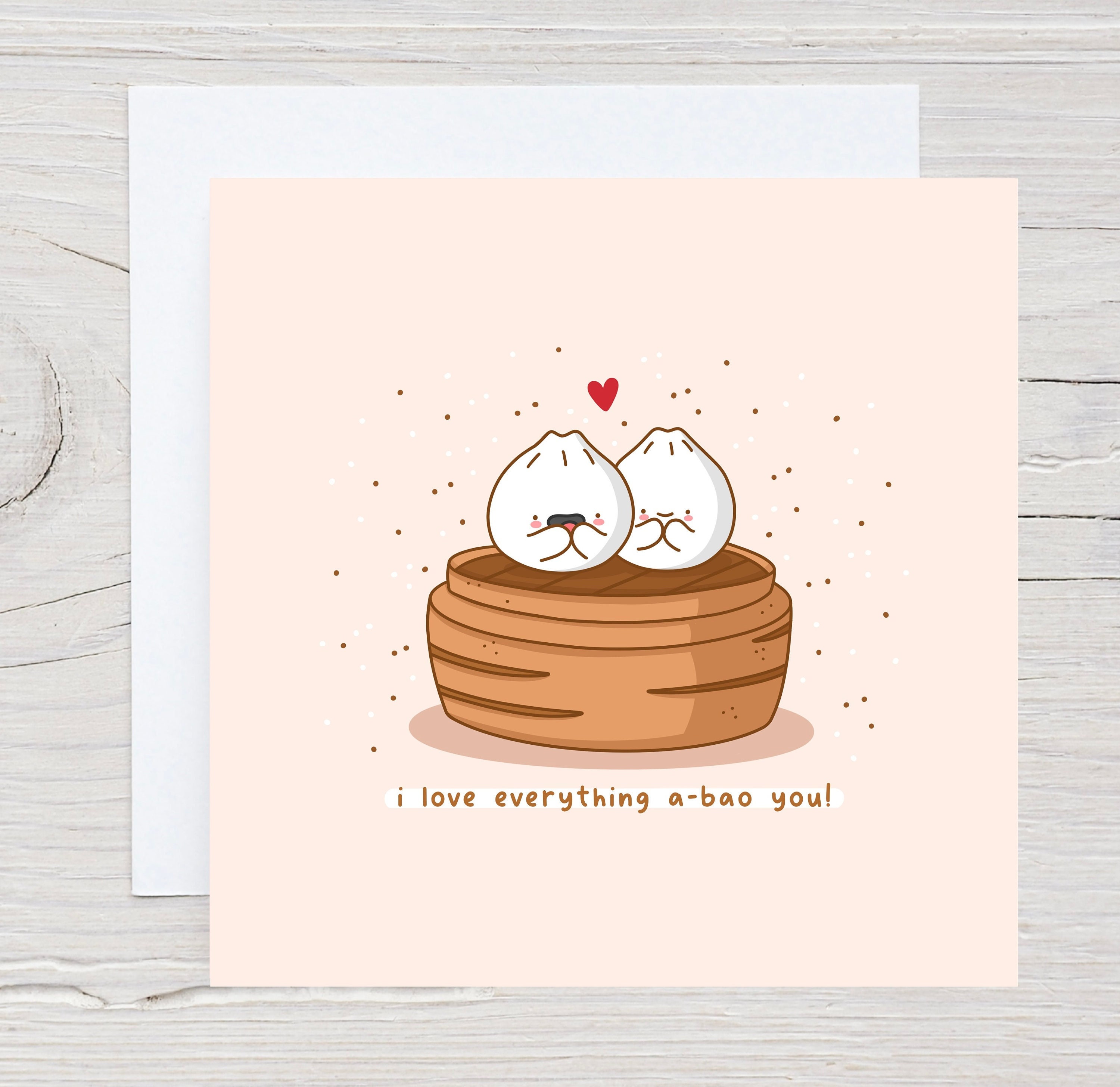 Cute Dumpling Card Bao Pun Card Food Pun Anniversary Card Etsy