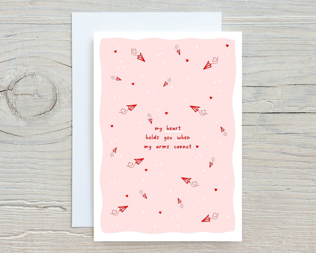 Long Distance Relationship Card - Cute Anniversary Card, Hearts, My ...