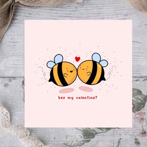 Bumble Bee Valentines Day Card - Kawaii Love Card, Cute Valentines Card ...