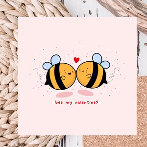 Bumble Bee Valentine's Day Card: Kawaii Love Card - Etsy