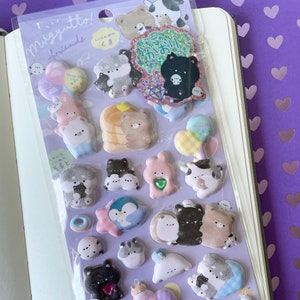 Animal Puffy Stickers Bear , Cat , Bunny , Seal Puffy Sticker Cute ...