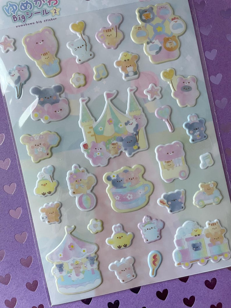 Puffy Penguin Bear Stickers – Kawaii Planner Journal Craft Supplies - Etsy