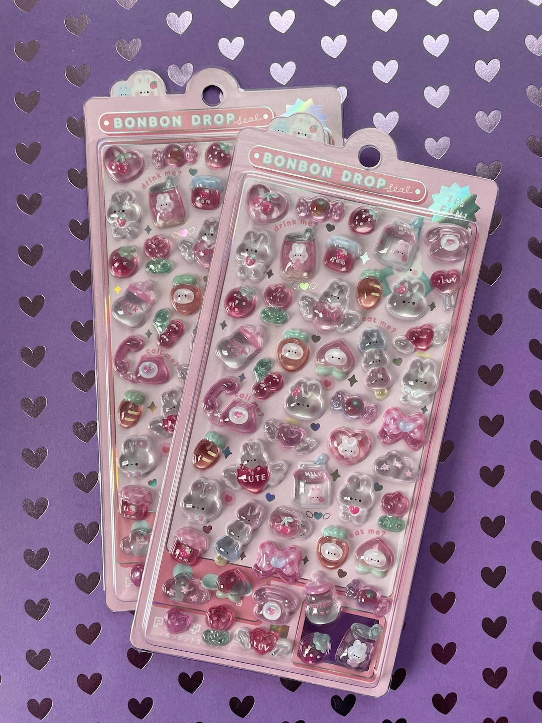 Bon Bon Drop Seal Rabbit , Strawberry, Food - 3D Stickers - Journal ...