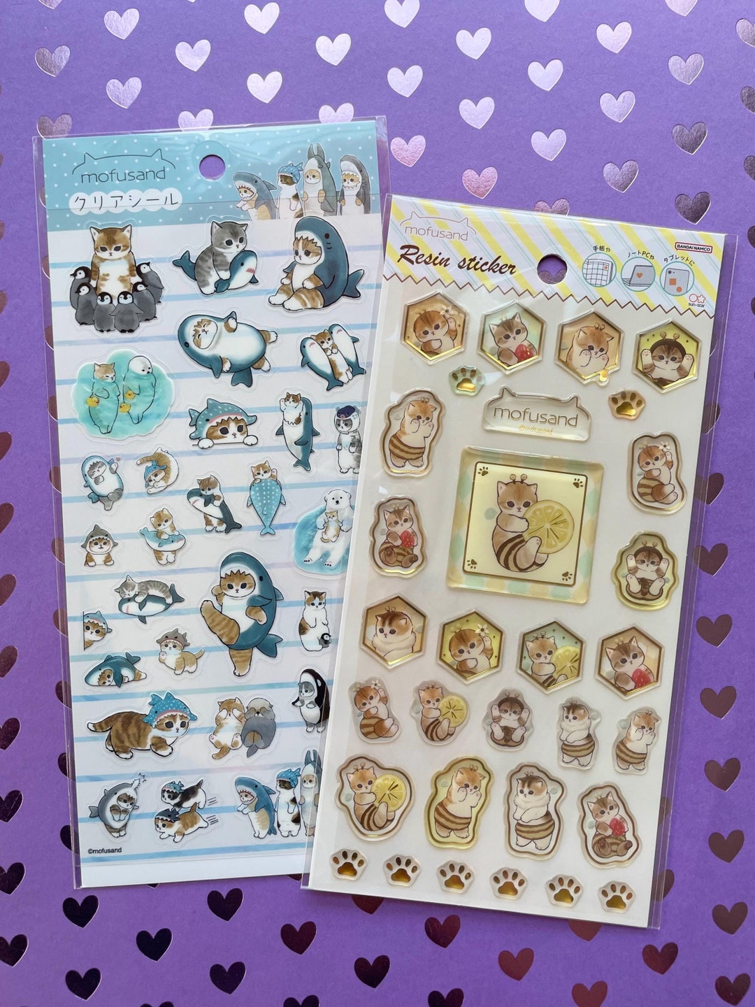 Mofusand Bee Sticker Sheet Cat Stickers Mofusand Shark Sticker - Etsy