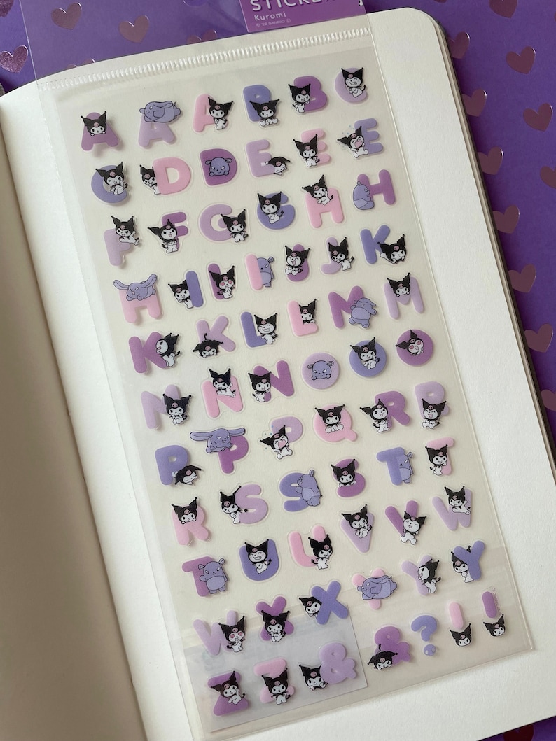 My Melody and Kuromi Alphabet Stickers - Letter Stickers - Etsy