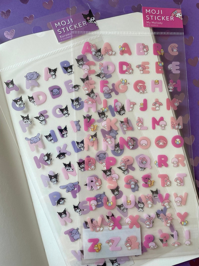 My Melody and Kuromi Alphabet Stickers - Letter Stickers - Etsy