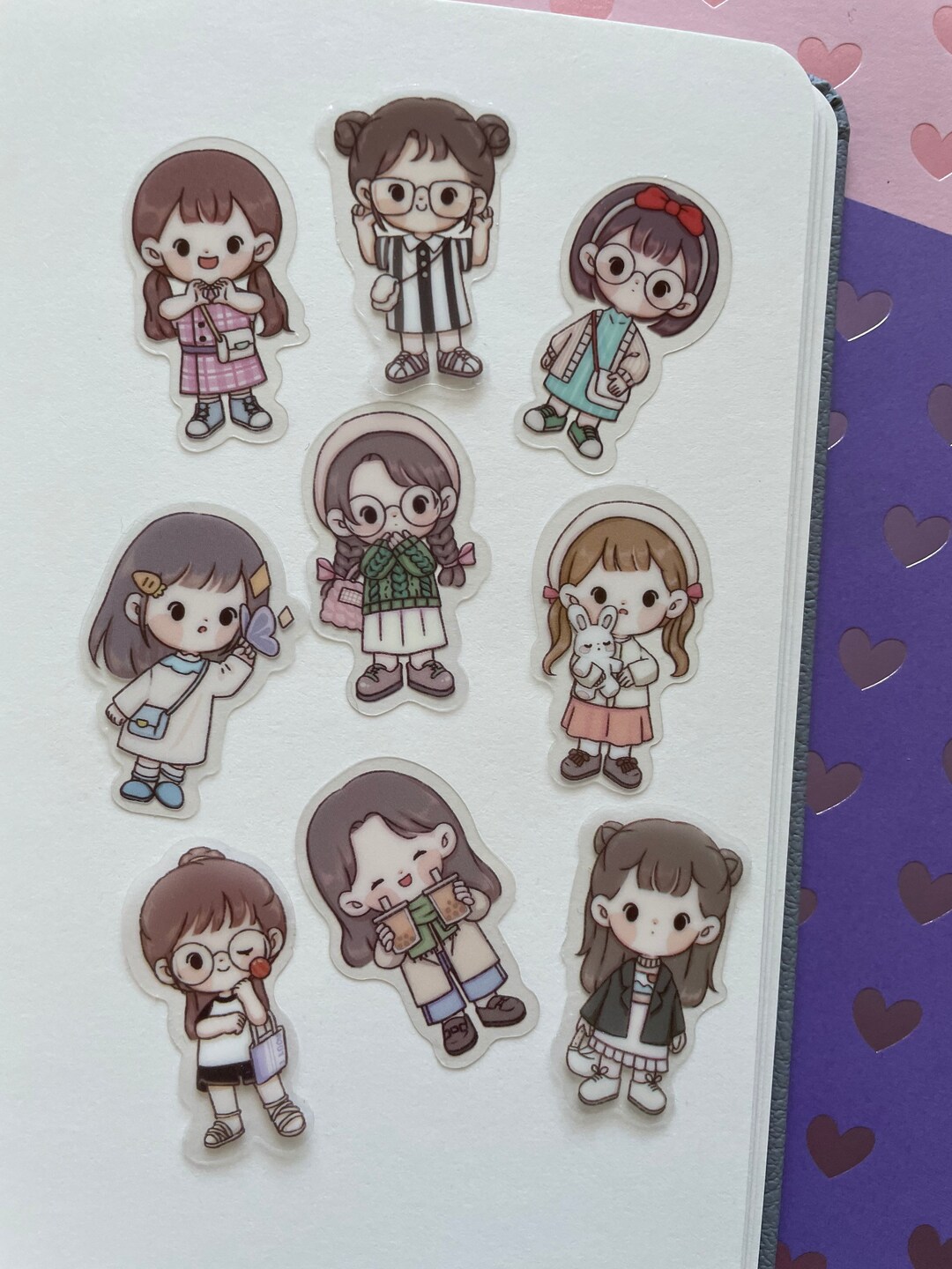 Kawaii Stickers Cute Sticker Planner Sticker Girl Sticker - Etsy