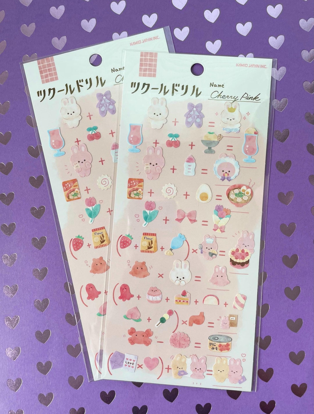 School Practice Drill Learning Stickers - Kawaii Paper Stickers - Bunny ...