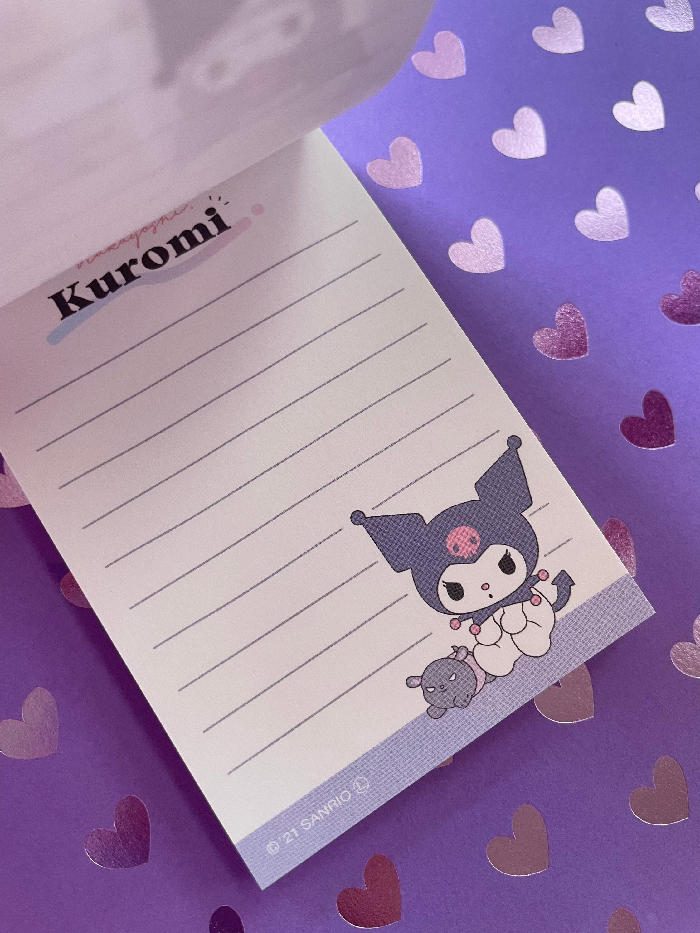 Kuromi Memo Pad Sanrio - Kawaii Mini Notepad for Journaling ...