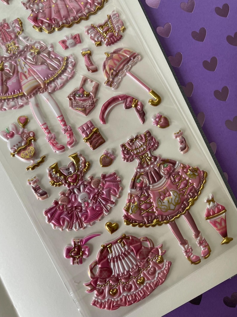 Sweet Fashion Dress up Stickers - Strawberry Chocolate Hearts - Etsy
