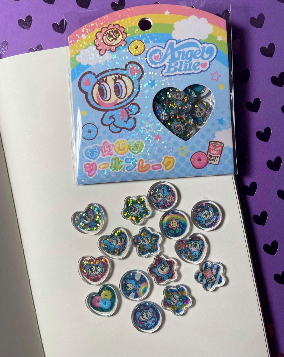 Angel Blue Stickers: Y2K Heisei Ohajiki Game Pieces - Etsy