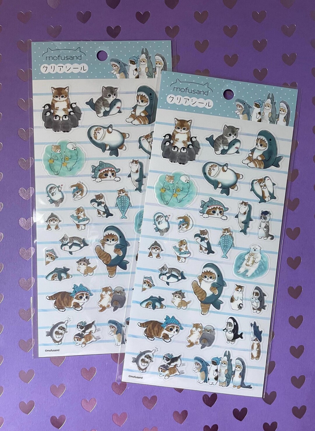 Mofusand Cat Stickers - Mofusand Shark Sticker - Etsy